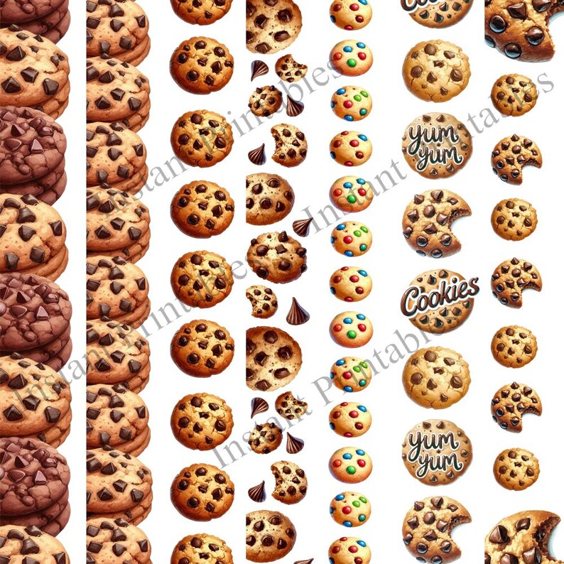Cookies Borders Frames Baking Frame 8 Digital Download Choc Chip ...