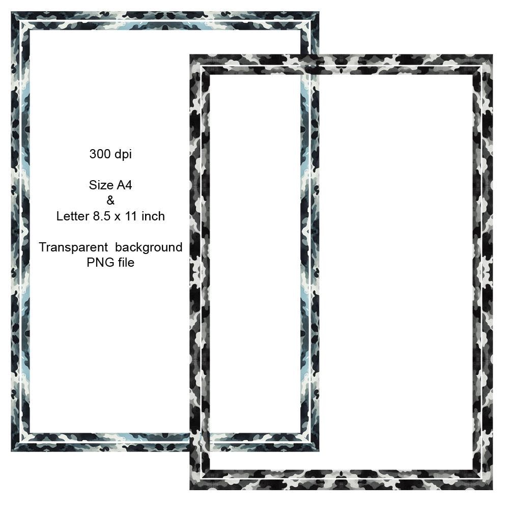 Camouflage Borders 8 Frames Army Camo Military Clip Art Digital ...