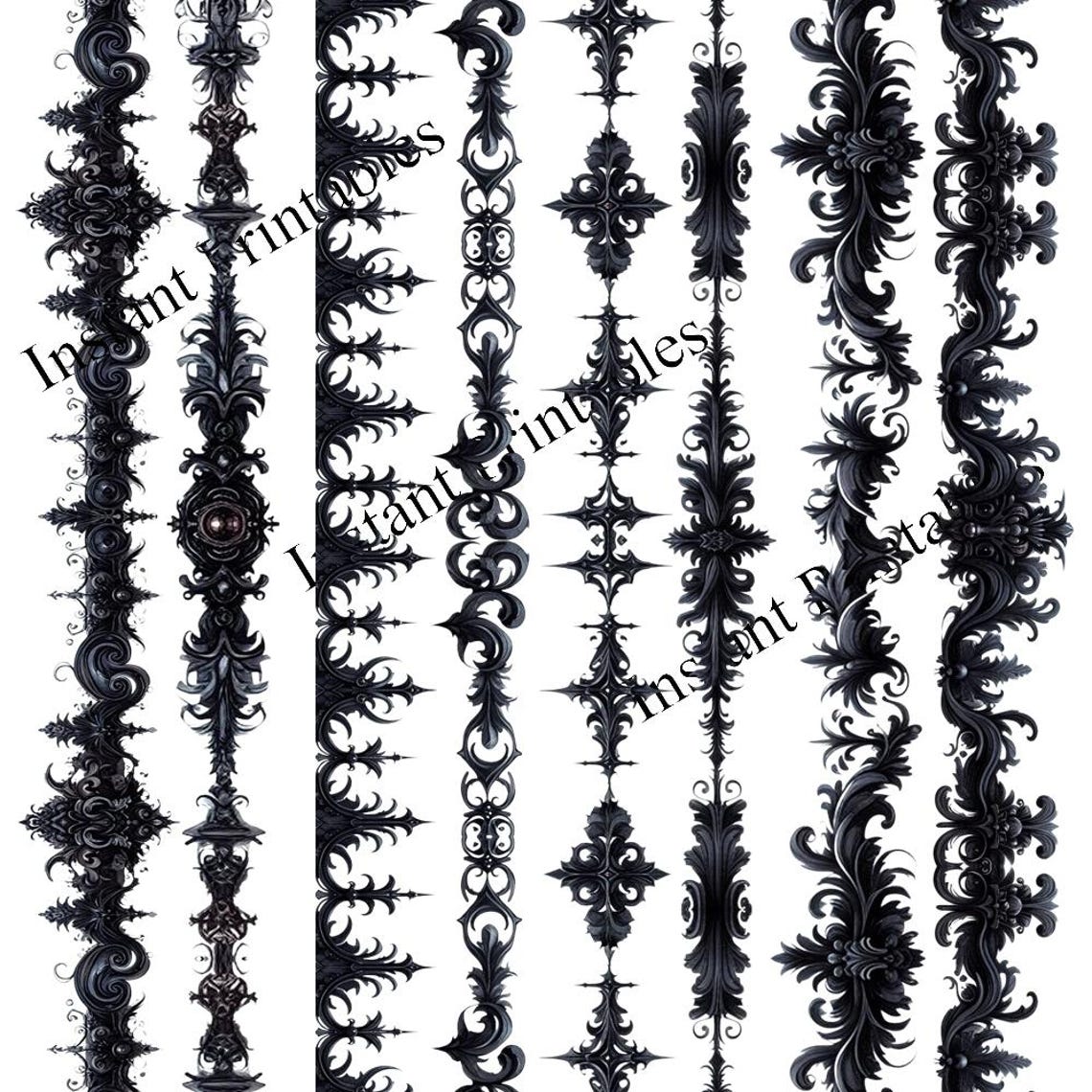 Dark Gothic Borders 8 Frames Ornate Gothic Style Clip Art Digital ...