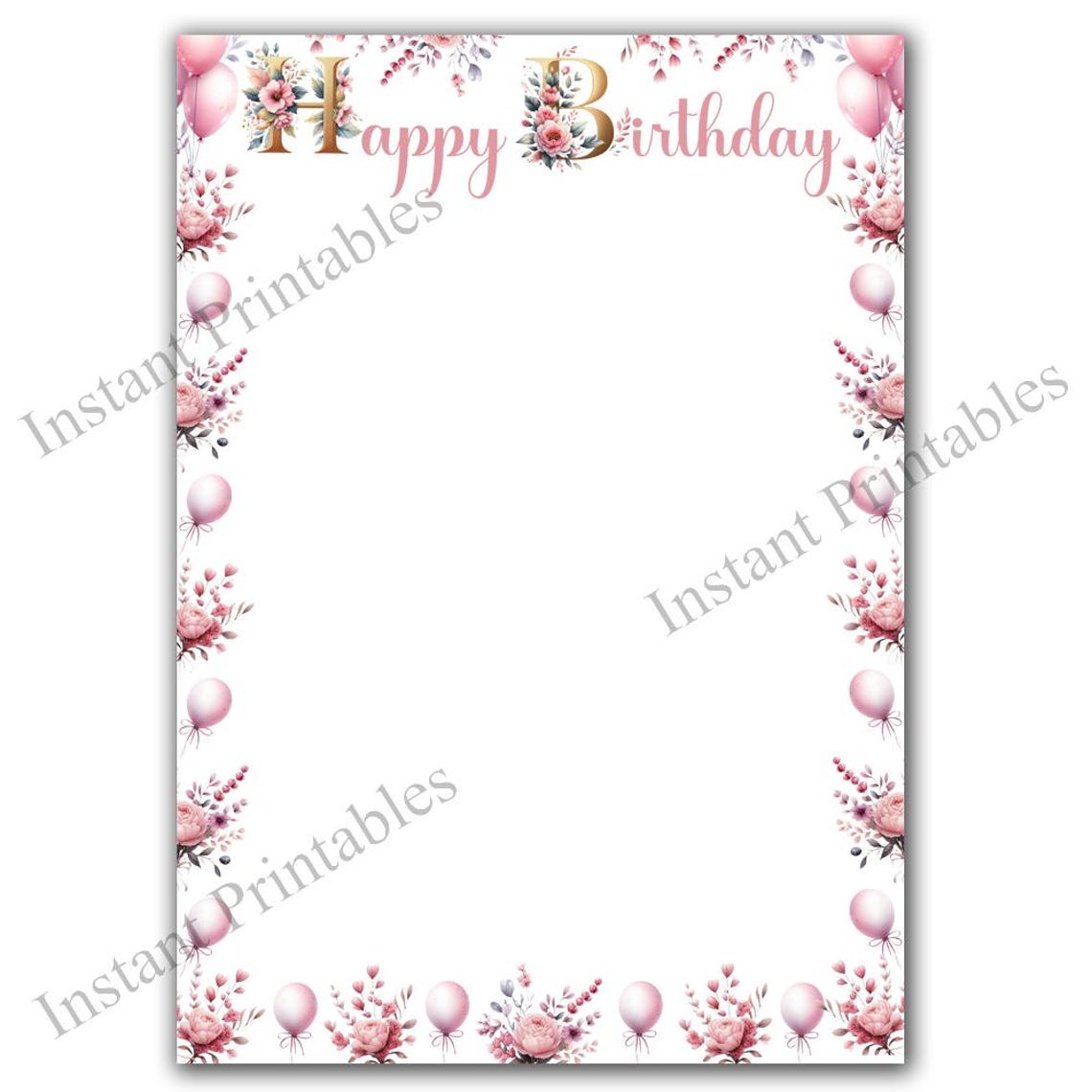 Birthday Party Watercolour Borders Frames Happy Birthday Clip Art ...