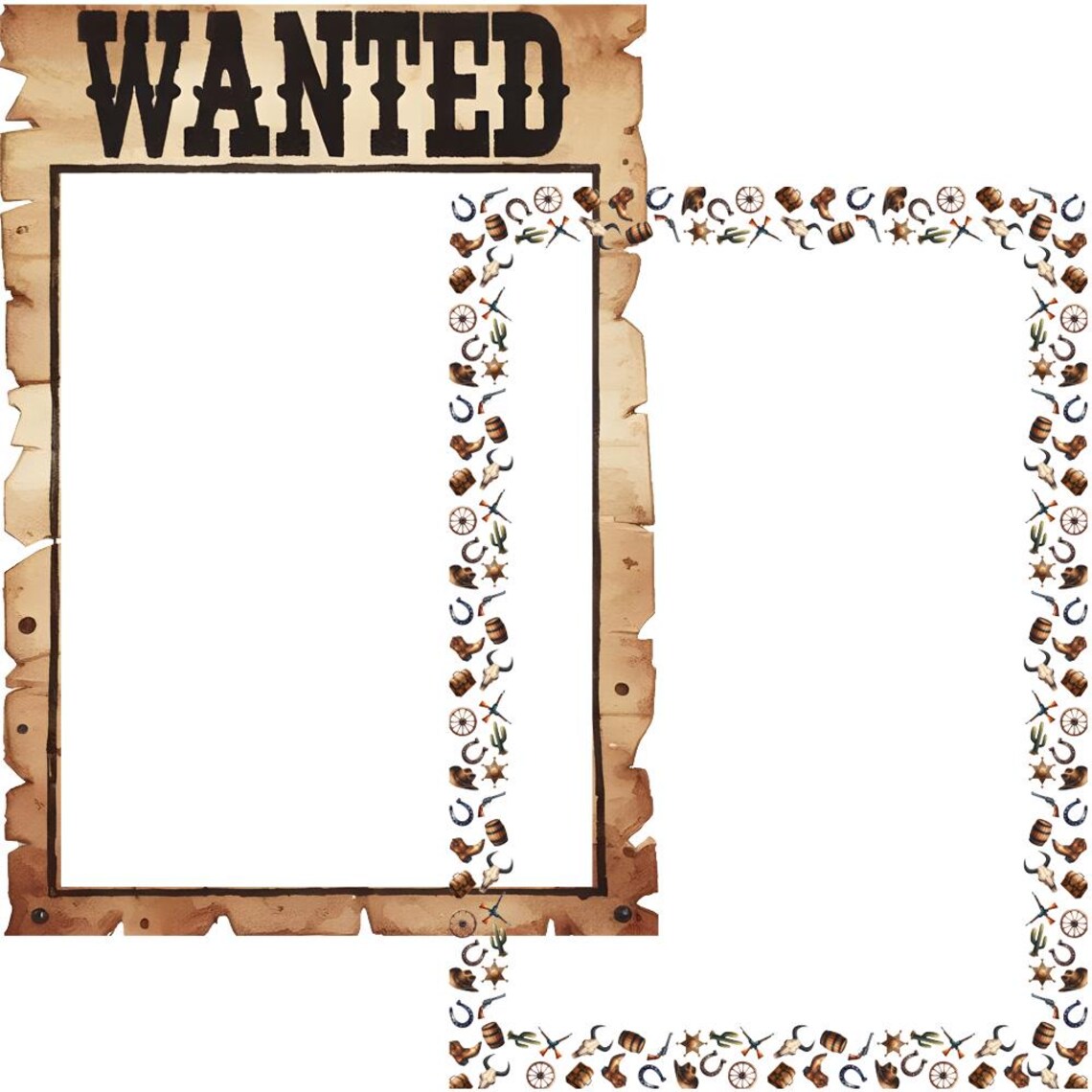Wild West Borders Western Frames Clip Art 10 Digital Download Frames A4 ...