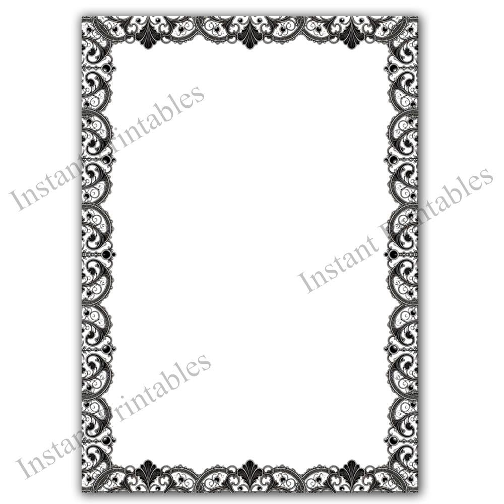 Black Decorative Borders 8 Frames Ornate Style Clip Art Digital ...
