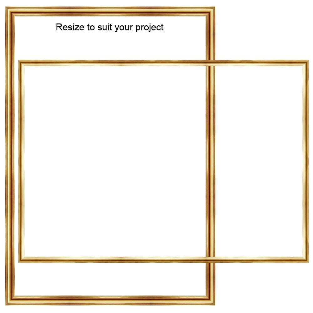Solid Gold Decorative Borders Frames Ornate Shiny Polished Golden ...
