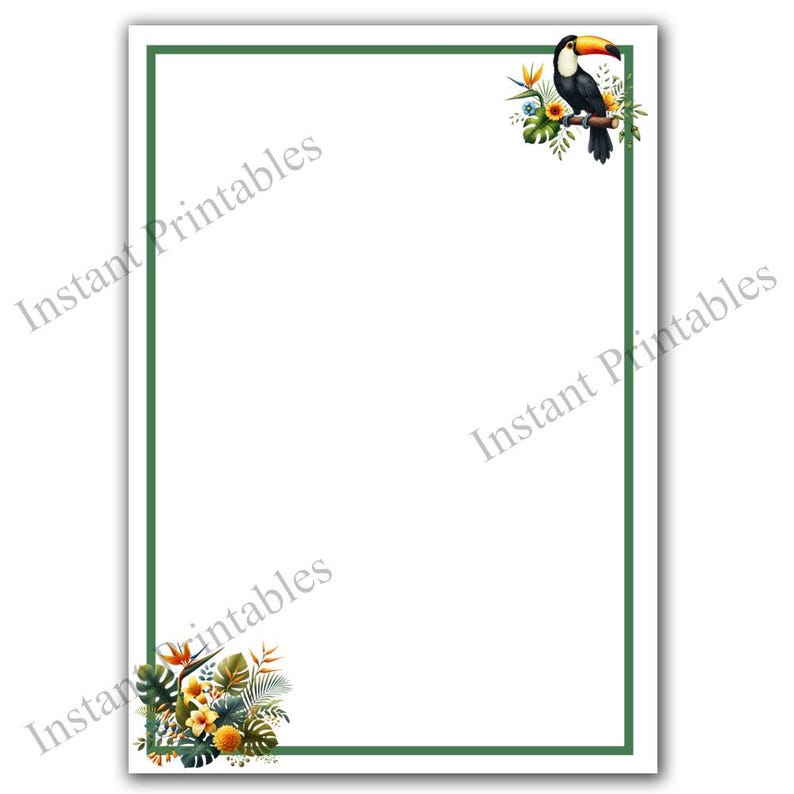 Jungle Watercolour Borders Page Frames Clip Art Bundle 8 Digital ...