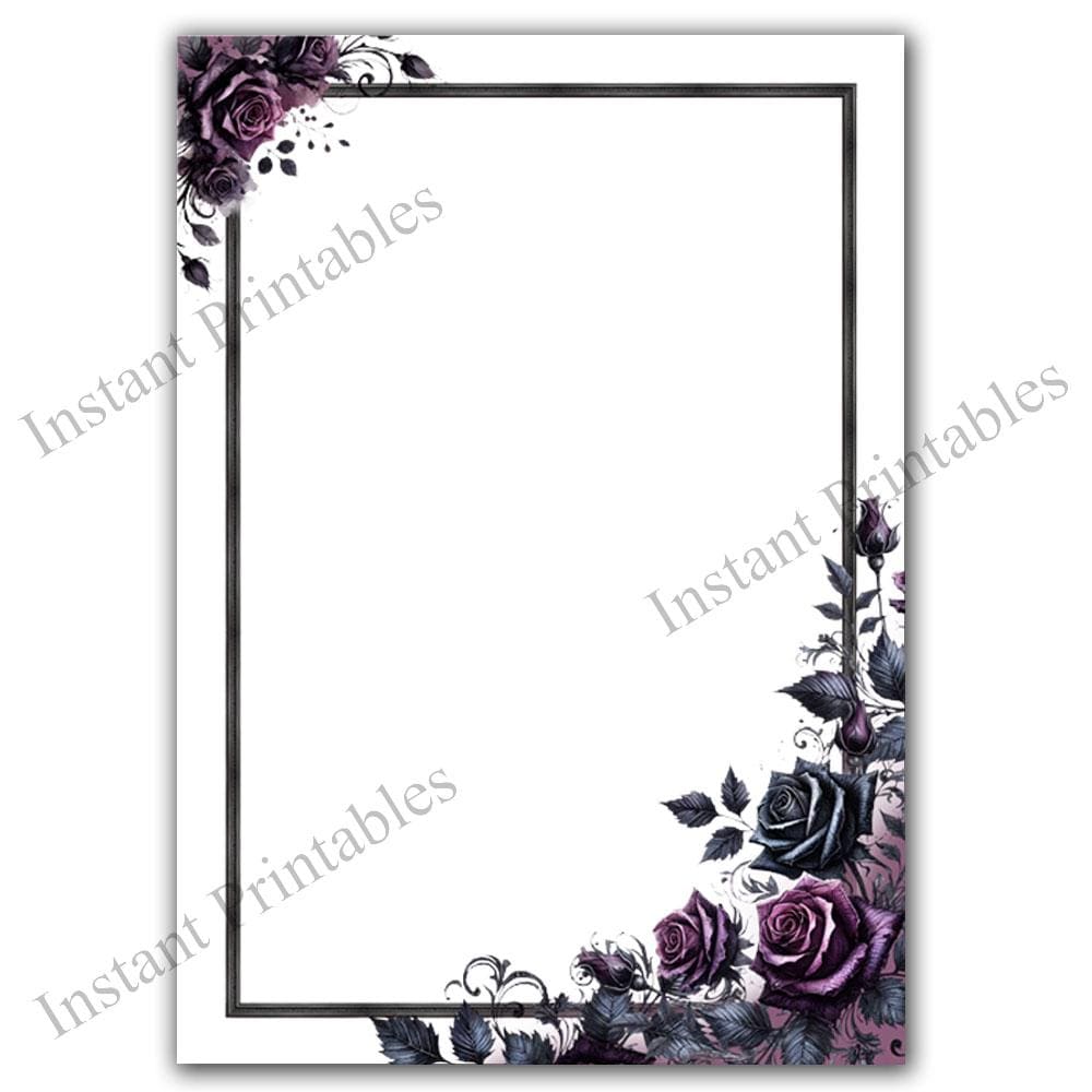 Gothic Roses Borders 8 Frames Ornate Gothic Style Clip Art Digital ...