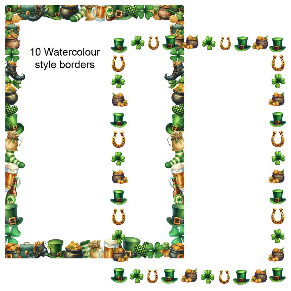 St Patrick's Day Borders Irish Beer Frames Clip Art Bundle 10 Digital ...