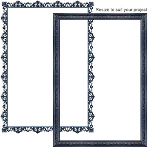 Navy Ornate Frames: Vintage Damask Borders Clip Art (digital Download ...
