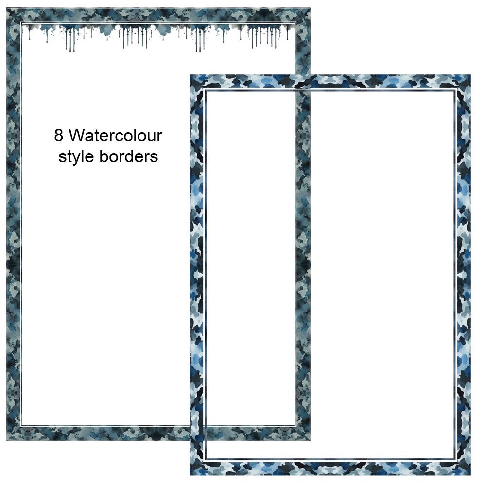 Camouflage Borders 8 Frames Army Camo Military Clip Art Digital ...