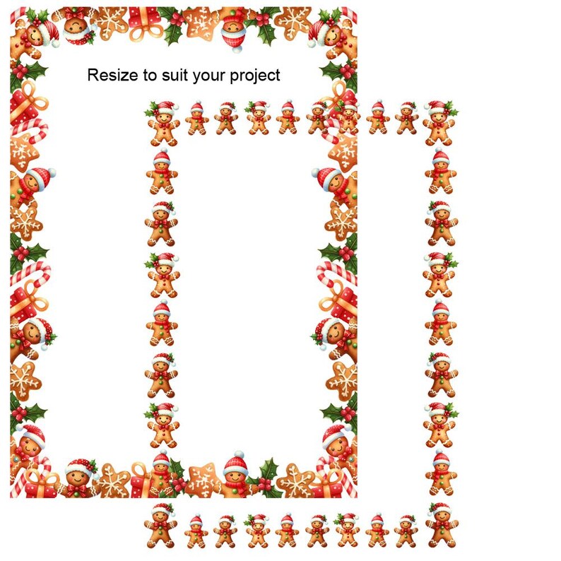 Santa Watercolour Christmas Borders Frames Clip Art 10 Digital Download ...