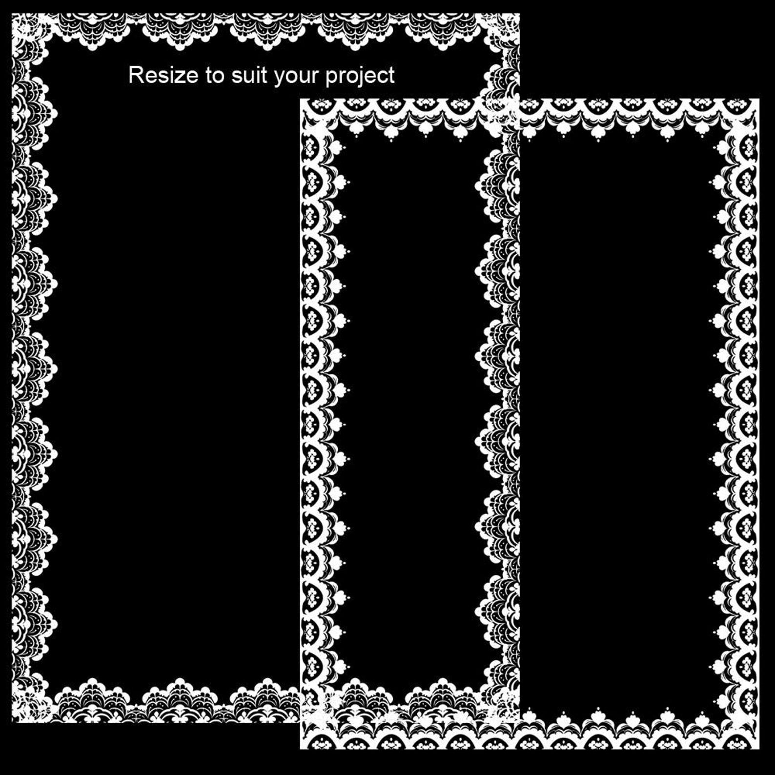 White Lace Borders Frames Clip Art Bundle 10 Digital Download Frame 8 ...