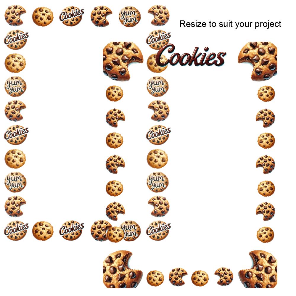 Cookies Borders Frames Baking Frame 8 Digital Download Choc Chip ...