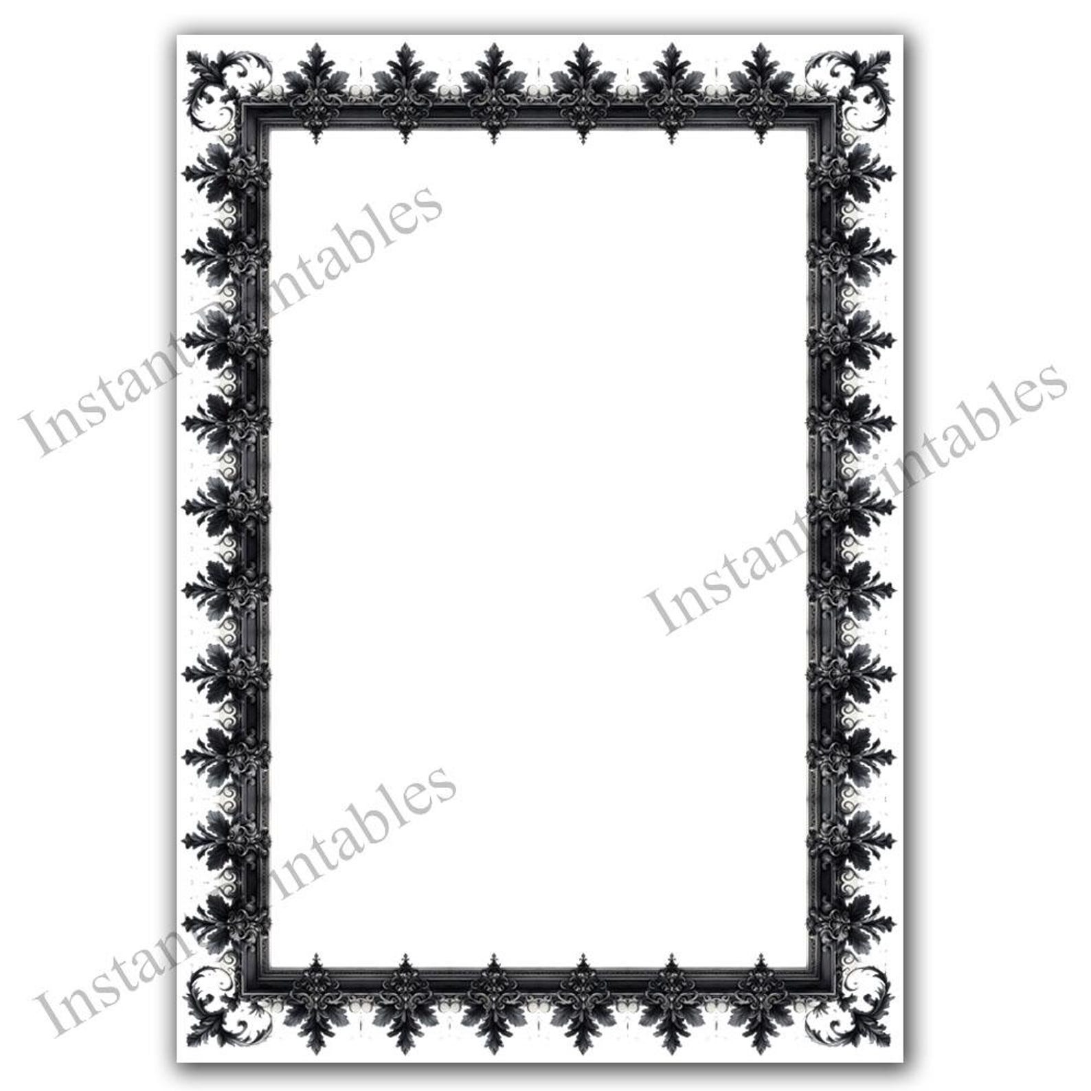 Black Rococo Decorative Borders 8 Frames Ornate Style Clip Art Digital ...