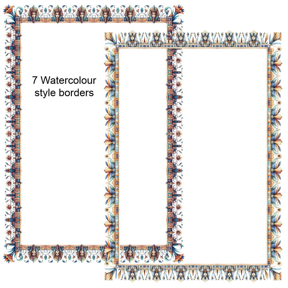 Egyptian Borders 7 Frames Ornate Style Clip Art Digital Download Pharo ...