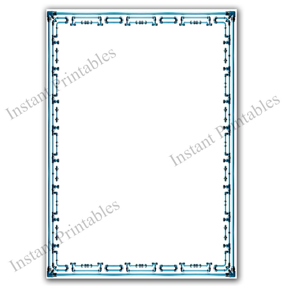 Industrial Pipes Borders 8 Frames Plumbing Metallic Style Clip Art ...