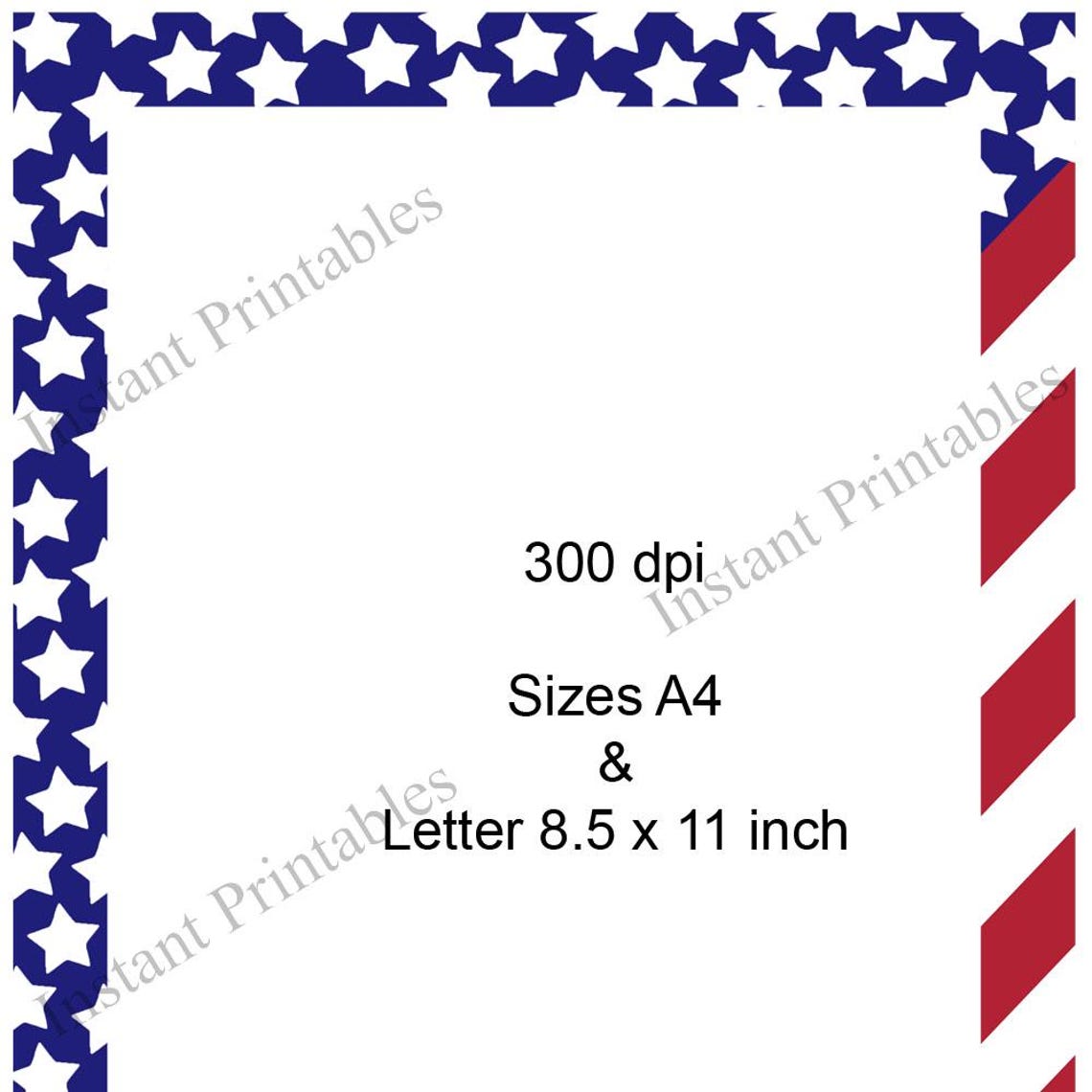 Patriotic Border/frame Clipart Digital Download Printable Page 4th July ...