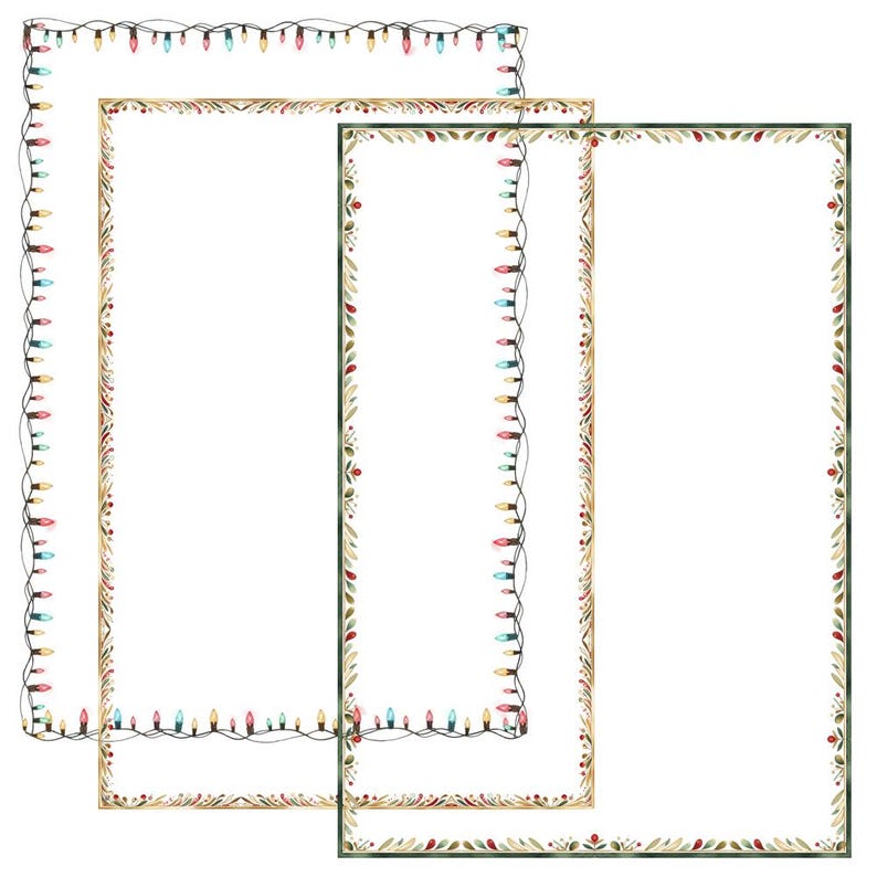 Simple Watercolour Christmas Borders Frames Clip Art 11 Digital ...