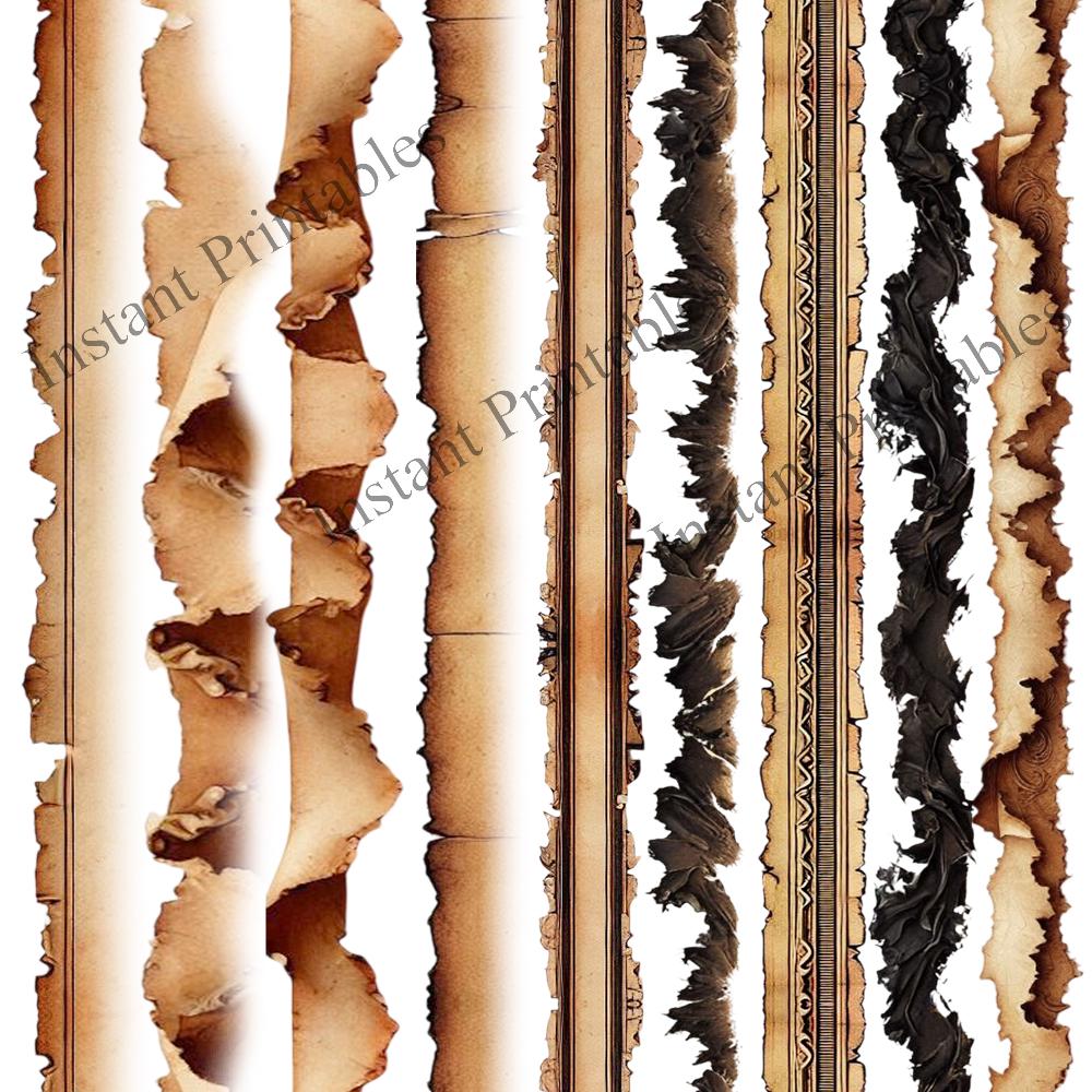 Burnt Edge Watercolour Borders Frames Sepia Old Paper Clip Art Bundle 9 ...