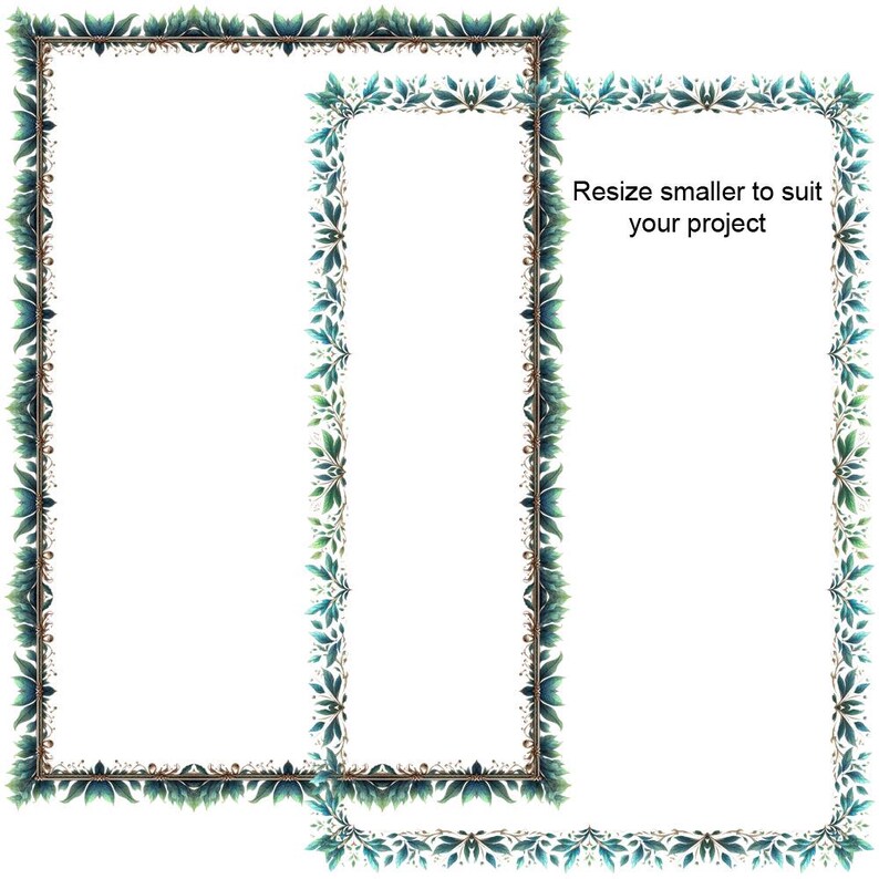 Leafy Ornate Borders 8 Frames Ornate Style Clip Art Digital Download ...