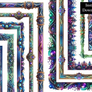 Fantasy Magic Borders 10 Frames Ornate Style Clip Art Digital Download ...