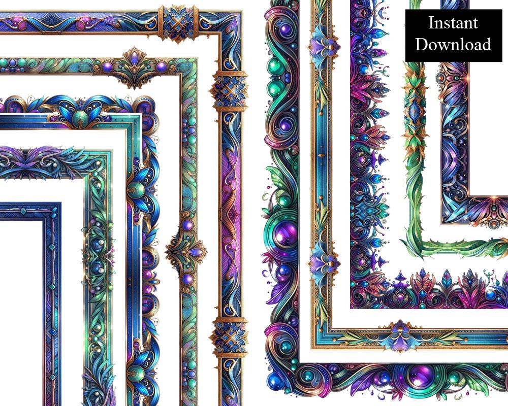 Fantasy Magic Borders 10 Frames Ornate Style Clip Art Digital Download ...