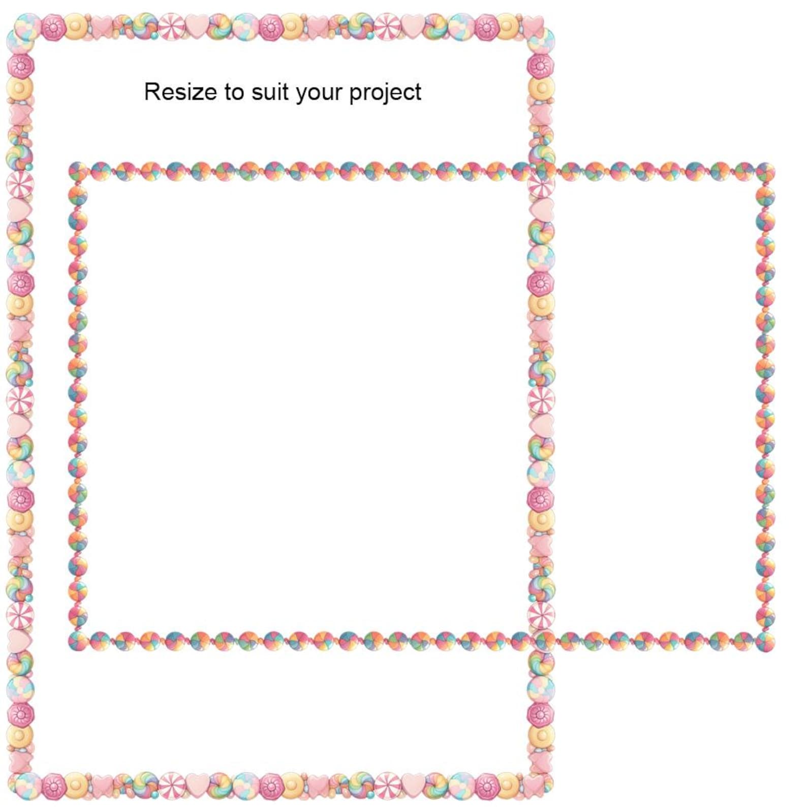 Candyland Borders Frames Candy Land Clipart Bundle 10 Digital Lollies ...