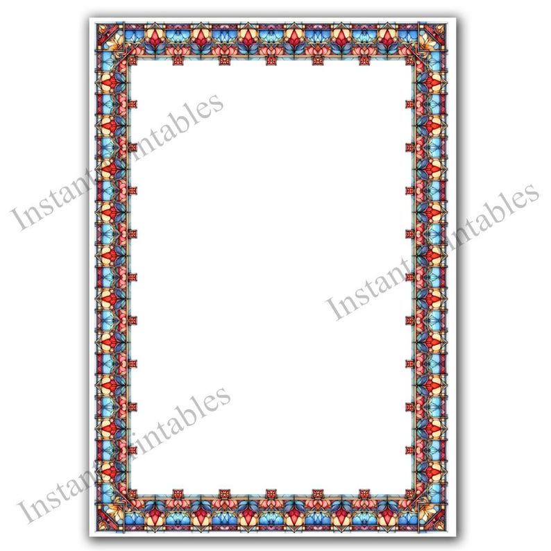 Stained Glass Borders 7 Frames Ornate Style Clip Art Digital Download ...