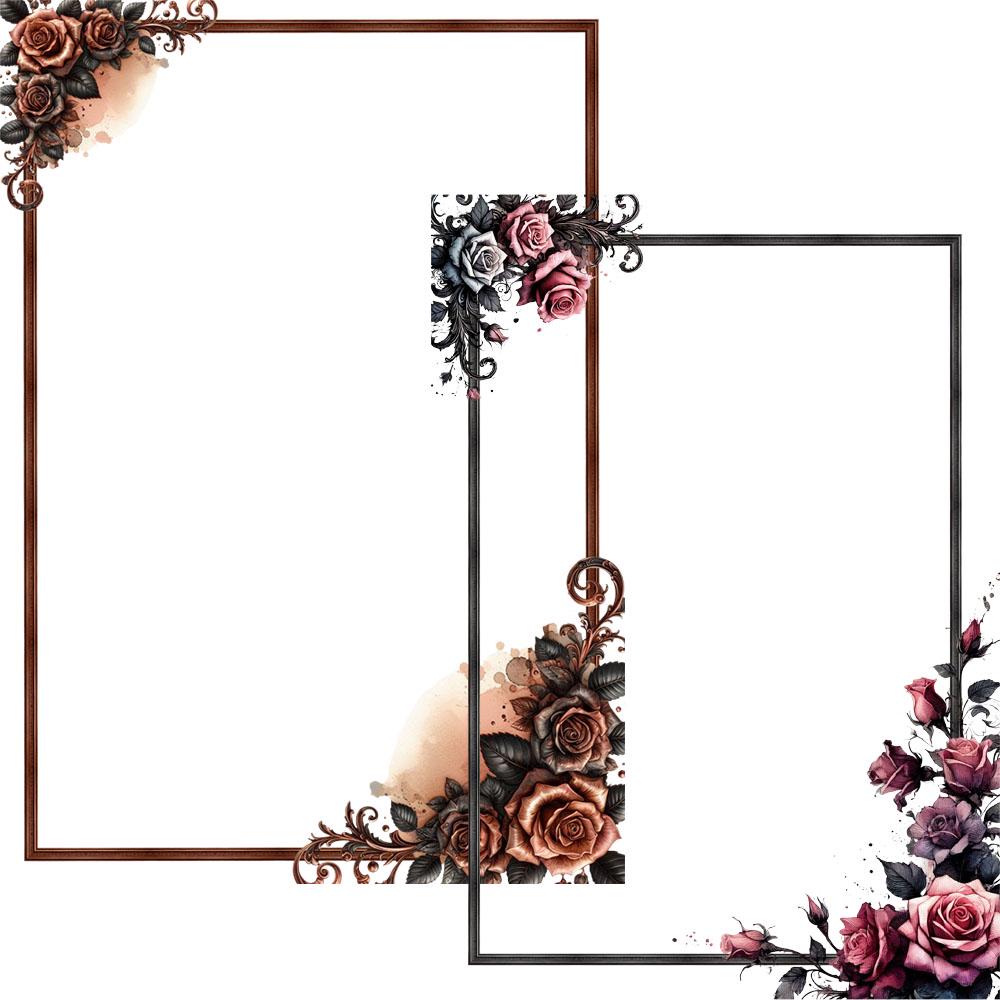 Gothic Roses Borders 8 Frames Ornate Gothic Style Clip Art Digital ...