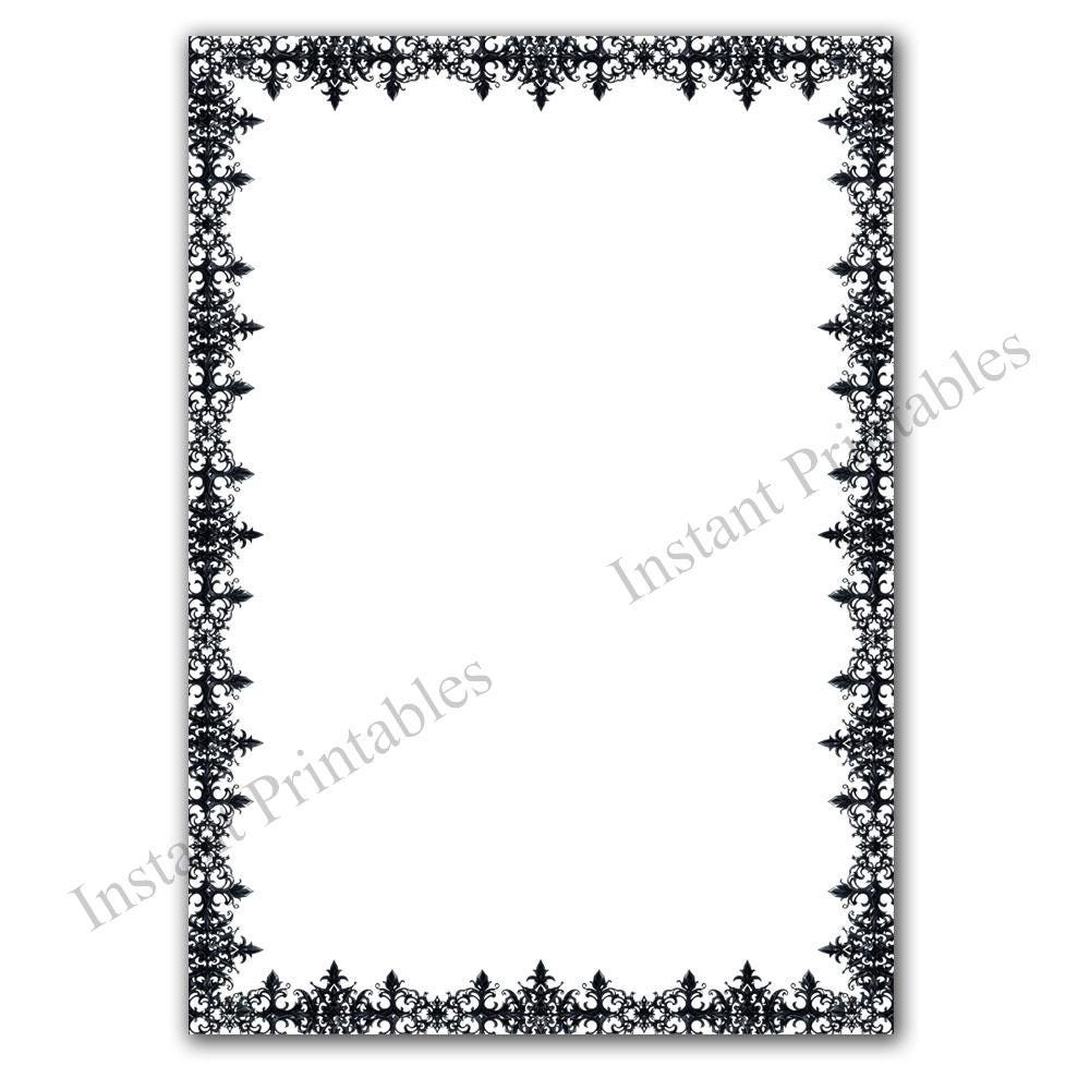 Gothic Rose Skulls Borders 8 Frames Clipart Digital Download Medieval ...