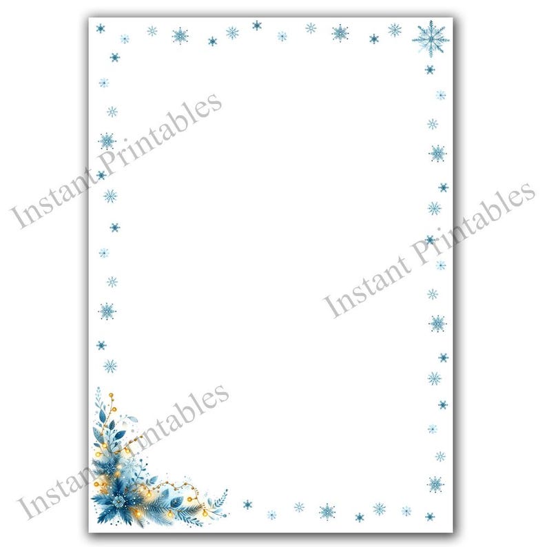 Blue Christmas Borders Frames Snowflake Winter Clip Art Bundle 8 ...
