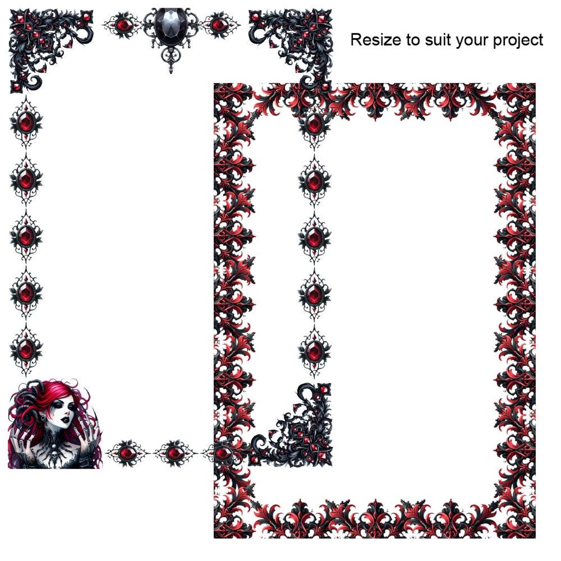 Gothic Borders 8 Frames Ornate Gothic Style Clip Art Digital Download ...