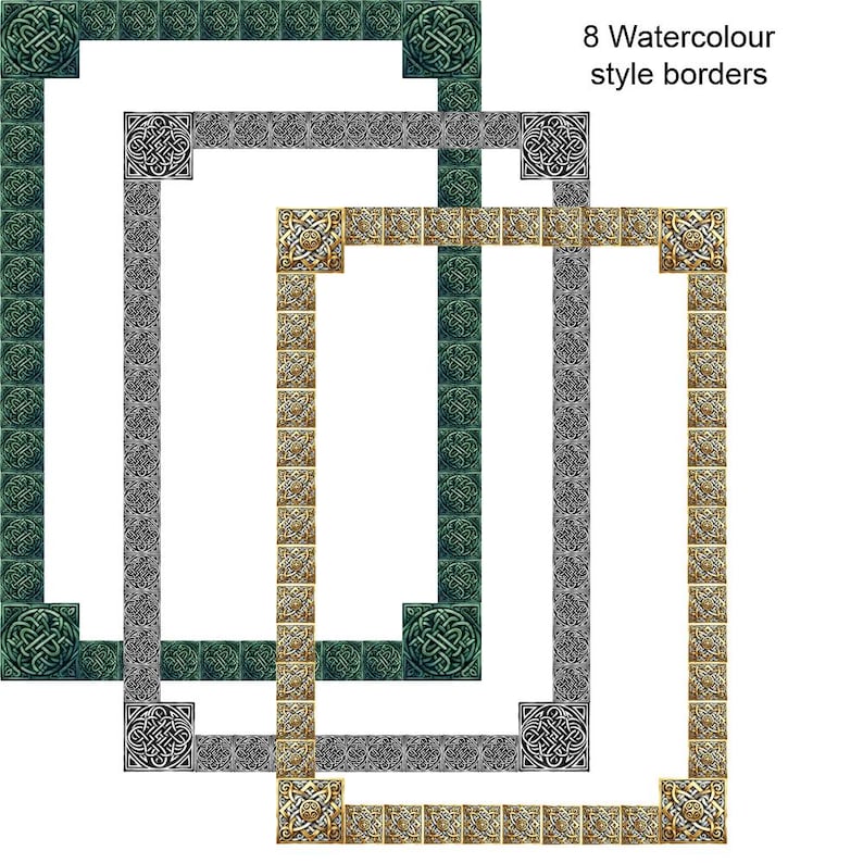 Celtic Borders Frames Clip Art Bundle 8 Digital Download Frames A4 ...