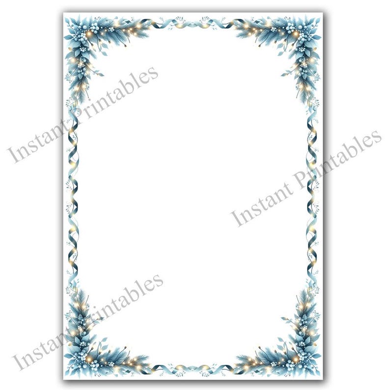 Blue Christmas Borders Frames Snowflake Winter Clip Art Bundle 8 ...