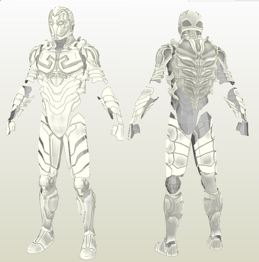 Blue Beetle Armor Pdo File Unfolded For Foam Build Etsy