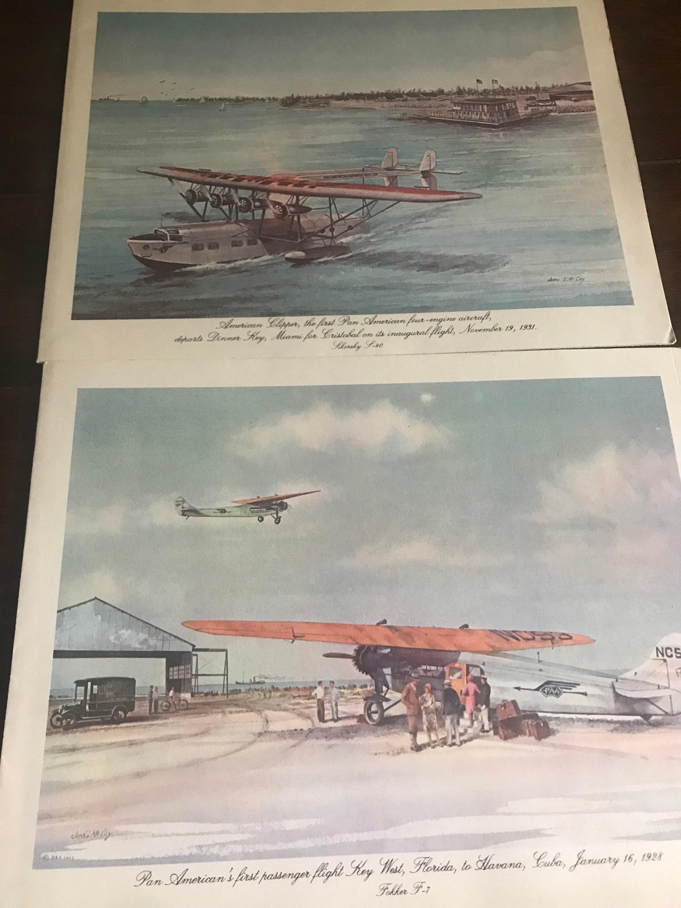 4 Pan American Clipper Menus From Historic Flights - Etsy