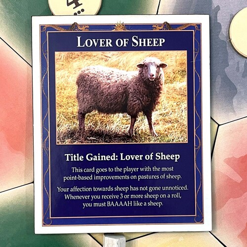 Lover of Sheep Title Gained Card Compatible With Catan's - Etsy