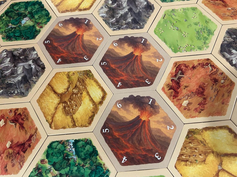 Volcano Replacement Hex Compatible With Catan's Settlers of Catan the ...