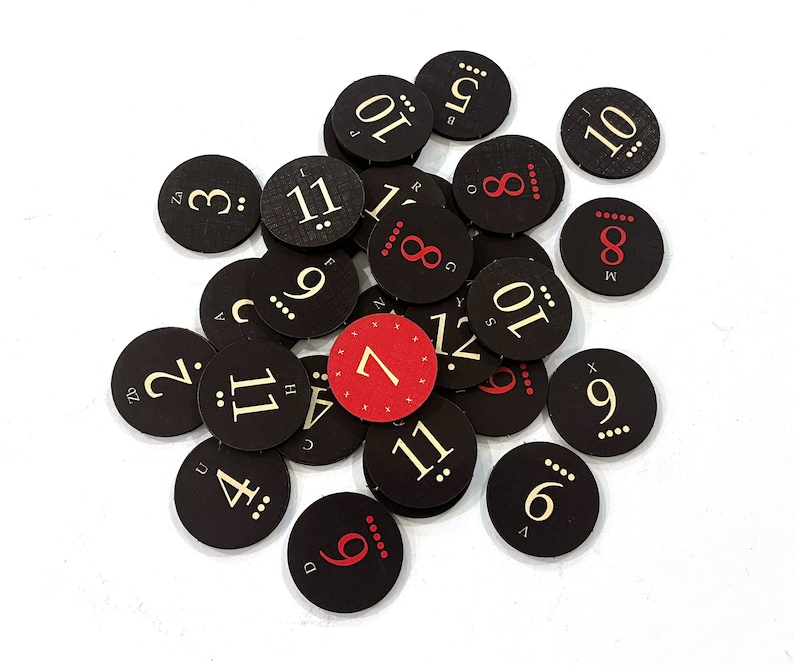 Dark Mode Replacement Number Tokens With Alphabet and Roll - Etsy