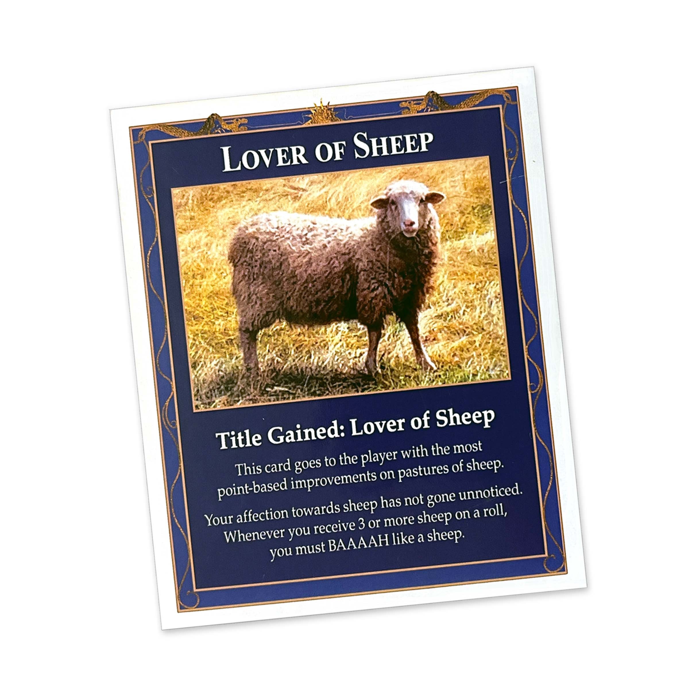 Lover of Sheep Title Gained Card Compatible With Catan's - Etsy
