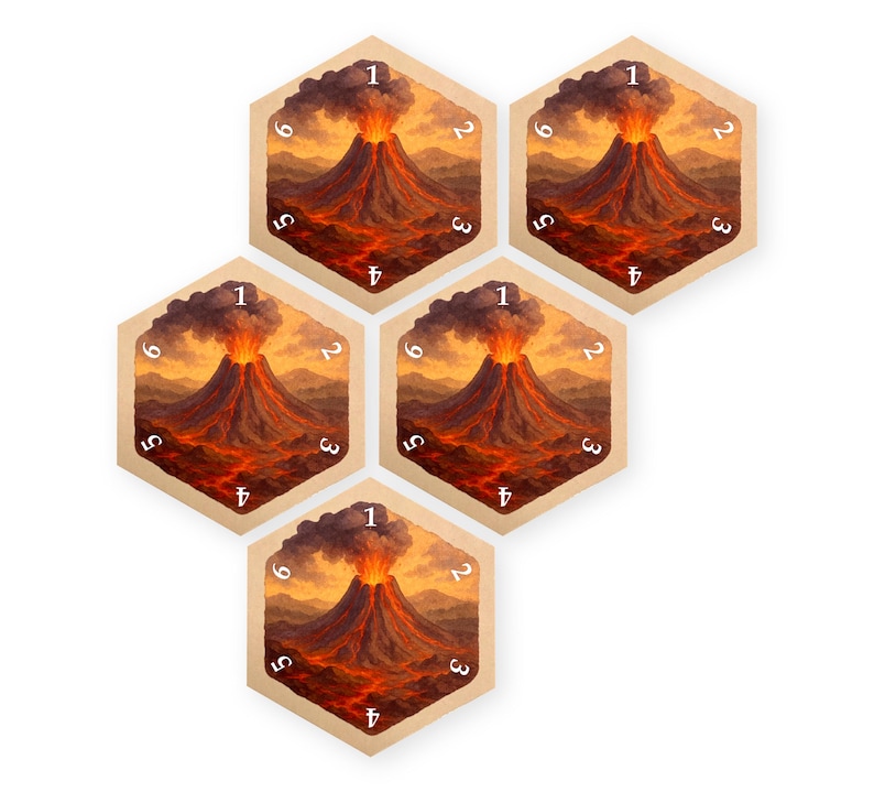 Volcano Replacement Hex Compatible With Catan's Settlers of Catan the ...