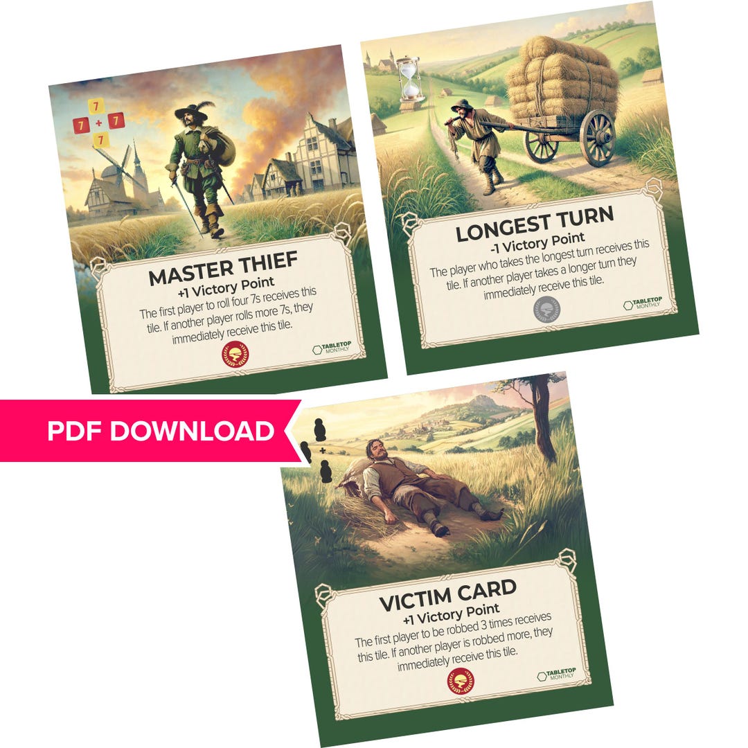 Printable Victim Card, Longest Turn, Master Thief Replacement Tile ...