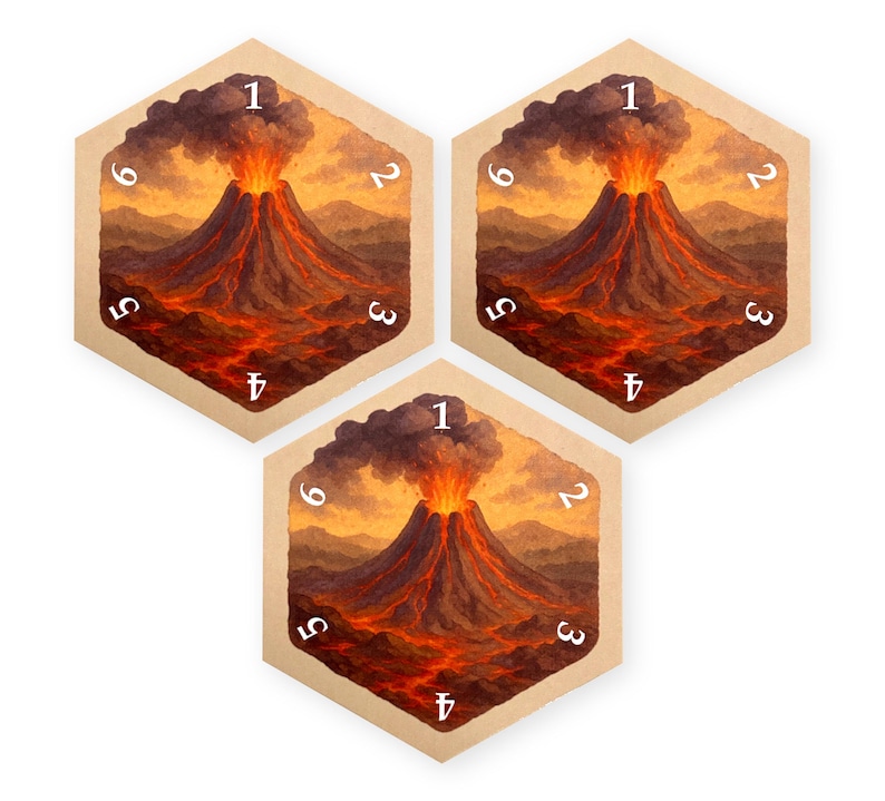 Volcano Replacement Hex Compatible With Catan's Settlers of Catan the ...
