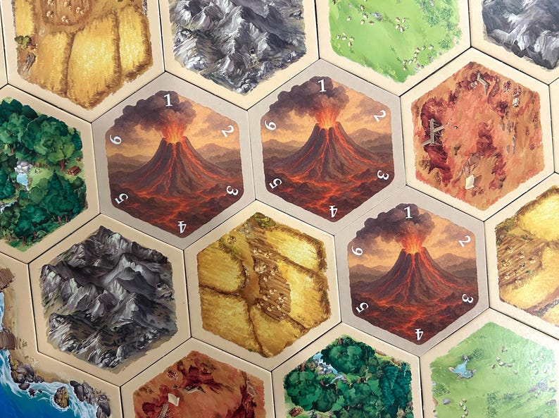 Volcano Replacement Hex Compatible With Catan's Settlers of Catan the ...