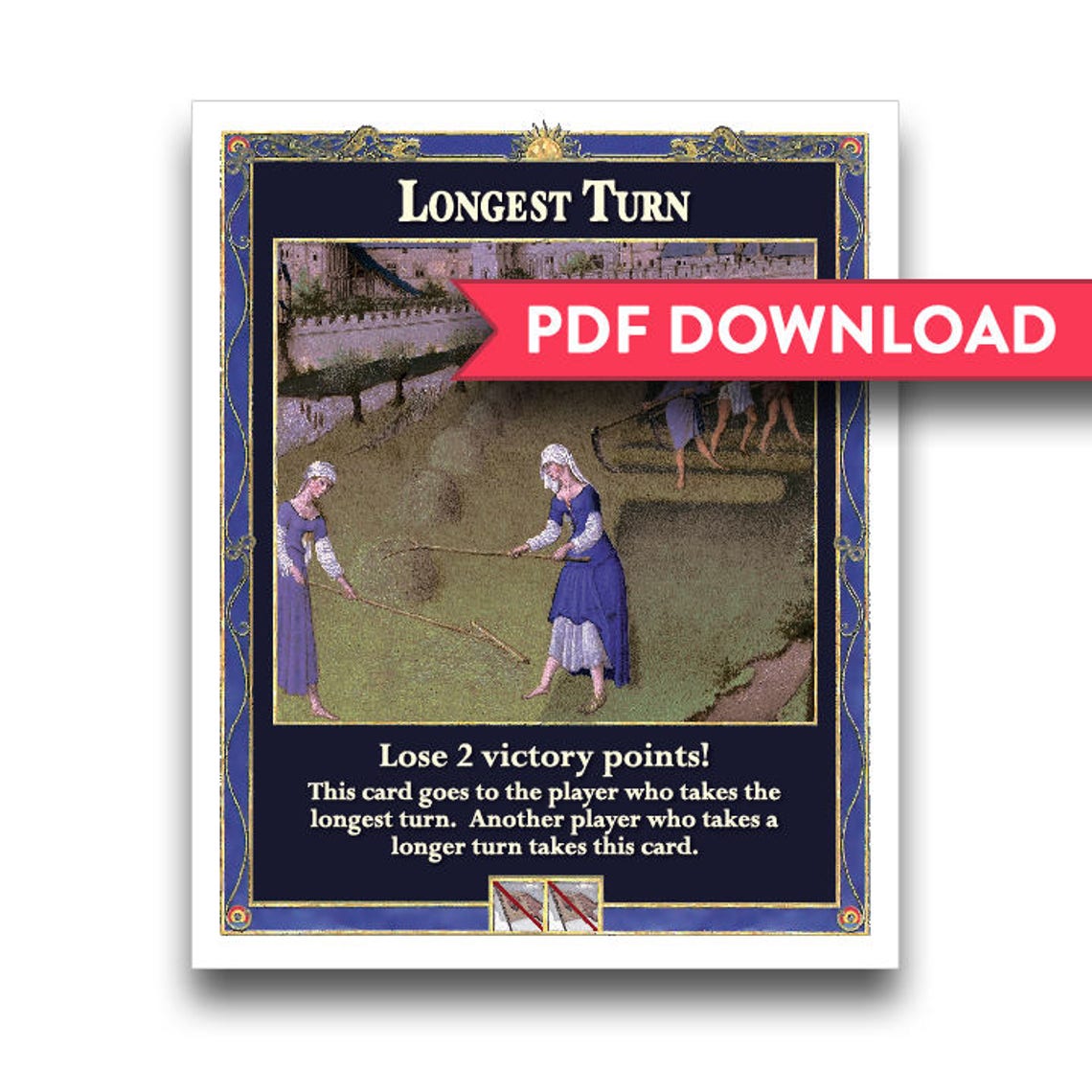 TTM Printable Longest Turn Card Compatible With Catan's | Etsy