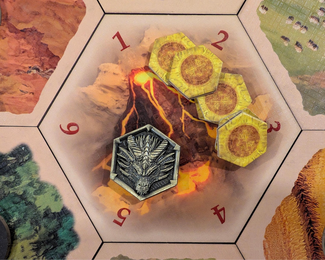 Dragon Scenario With Metal Dragon Token, Volcano Replacement Hex ...
