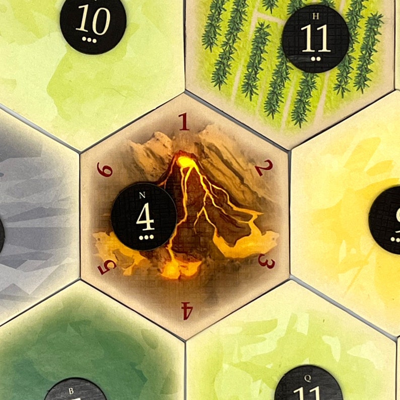 Volcano Scenario Hex Compatible With Catan's Settlers of Catan ...