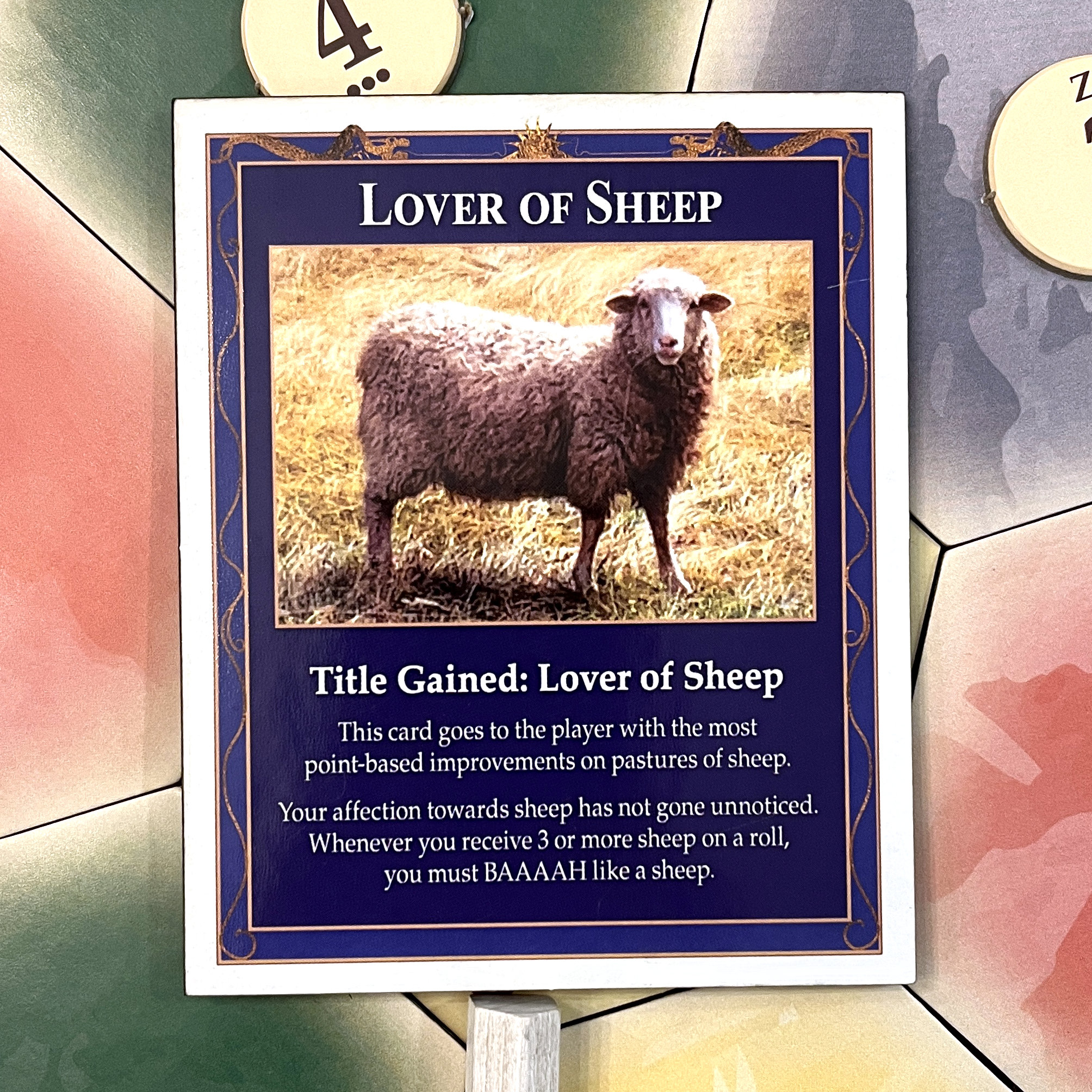 Lover of Sheep Title Gained Card Compatible With Catan's Settlers of ...