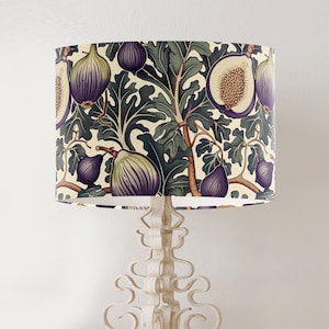 William Morris Style Lampshade, Bold Fig Pattern, Large Fabric Handmade ...