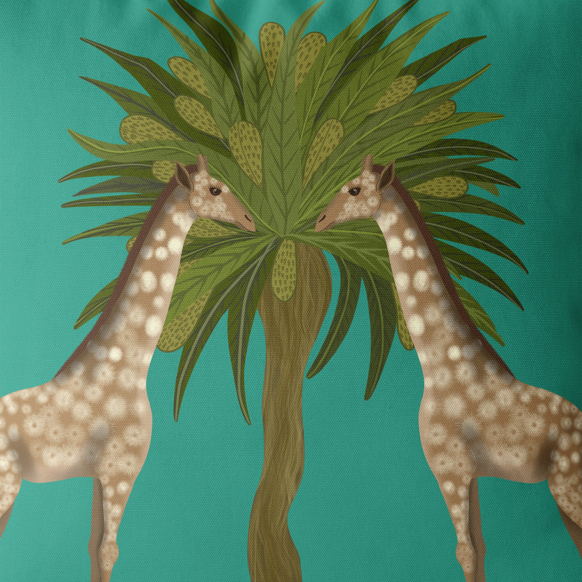 Giraffe Pillow Cover, Blue Tropical Designer Pillow Cover Sofa Accent ...