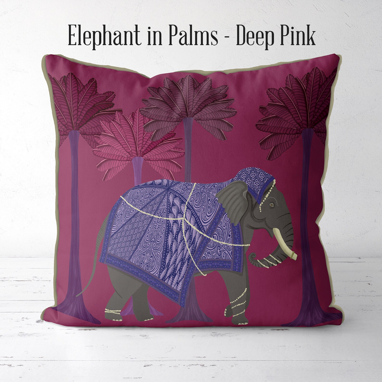 Elephant Pillow Cover Blue Tropical Pillow Designer Pillow - Etsy