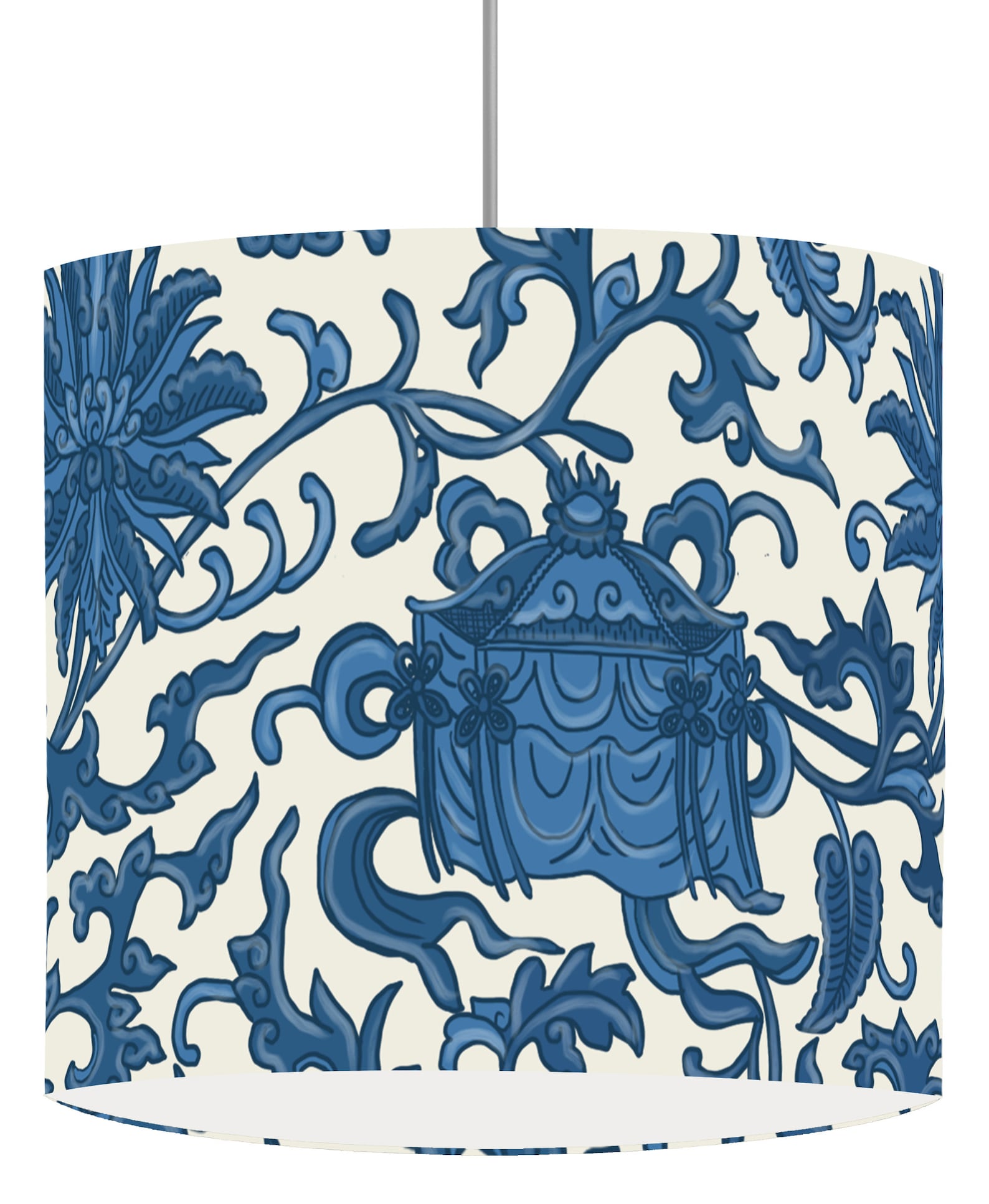 Chinoiserie Lampshade Asian Decor Chinese Decor Blue and | Etsy